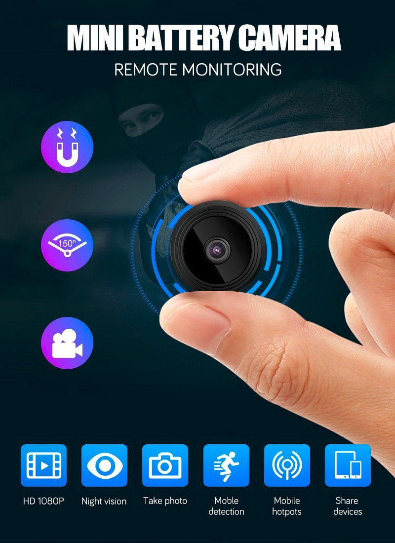Mini Camera HD 1080P Wifi | Rechargeable Indoor-Personal Mini Security ...
